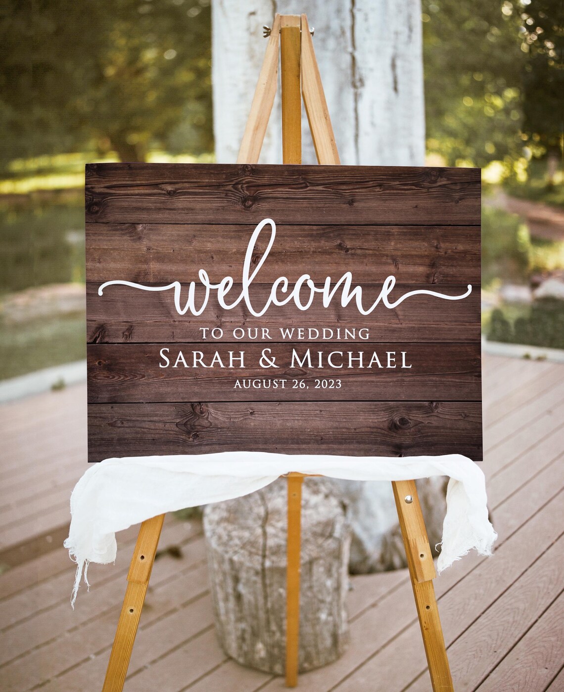 Printed or Digital Rustic Wedding Welcome Sign, Country Decor, W1467-1 ...