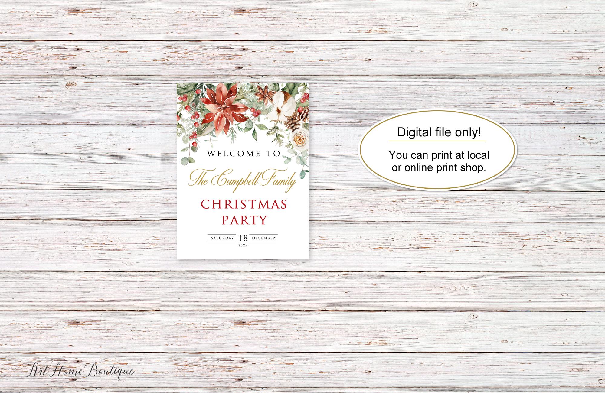 Christmas Welcome Sign, Holiday Party Decor, Winter Welcome Signage ...