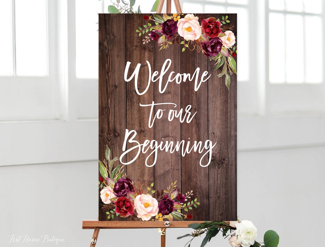 Welcome to Our Beginning Sign Rustic Welcome Beginning Sign - Etsy