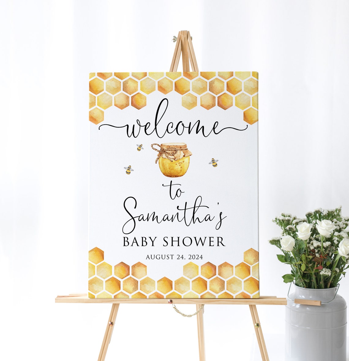 Honey Bee Baby Shower Sign Bee Baby Shower Welcome Sign - Etsy