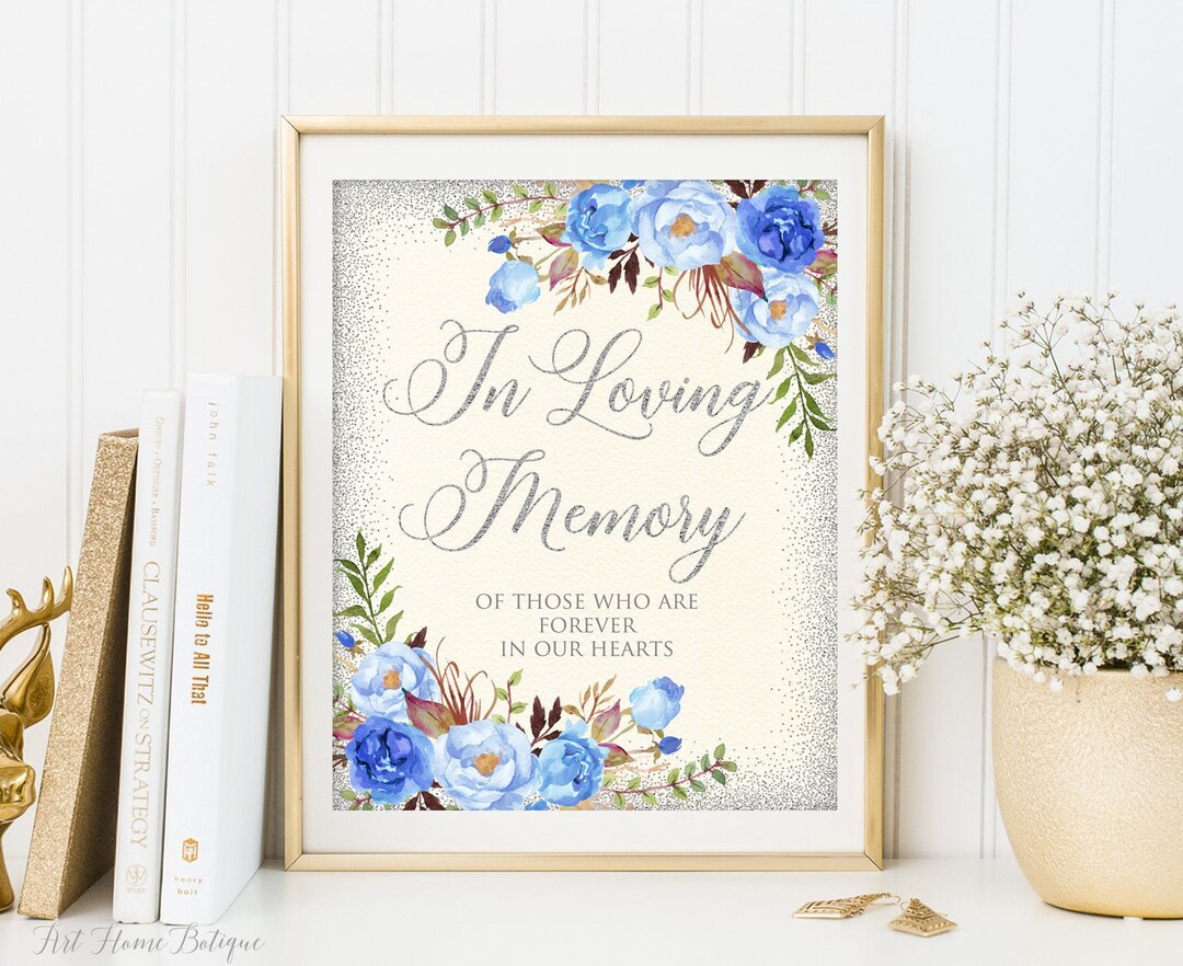 In Loving Memory Wedding Sign, Memorial Table Sign, Floral Wedding Sign ...