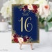 Navy Wedding Table Numbers, Floral Table Numbers, Birthday Table ...