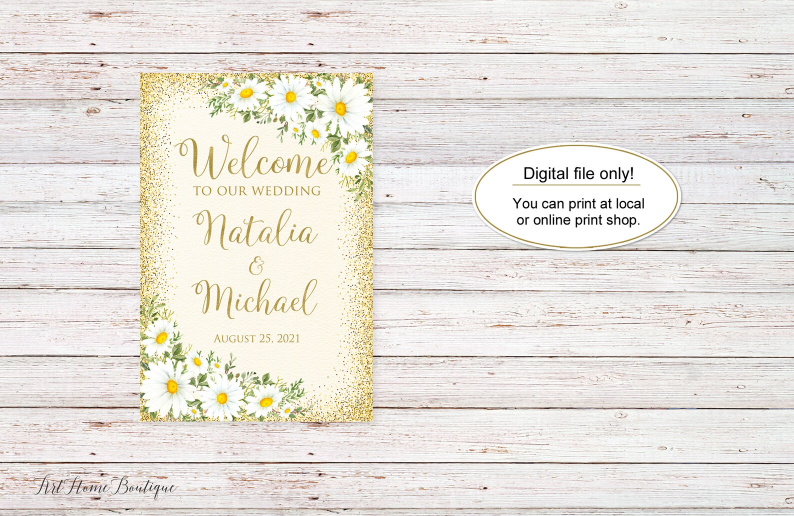Daisy Wedding Welcome Sign Daisies Welcome Printable Sign | Etsy