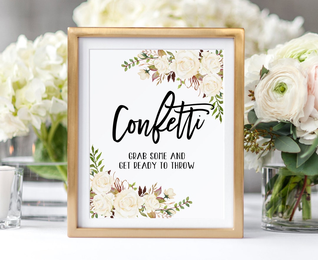 Confetti Sign, Confetti Send off Sign Wedding Sign, Confetti Sign ...