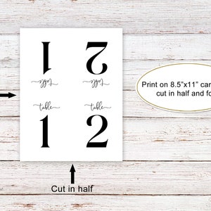 Tented Table Numbers, Folded Table Numbers, Tent Table Numbers, 1-50 ...