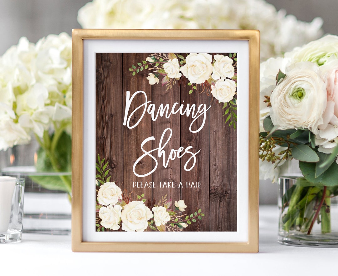Dancing Shoes Sign Dancing Feet Sign Rustic Wedding Dance - Etsy