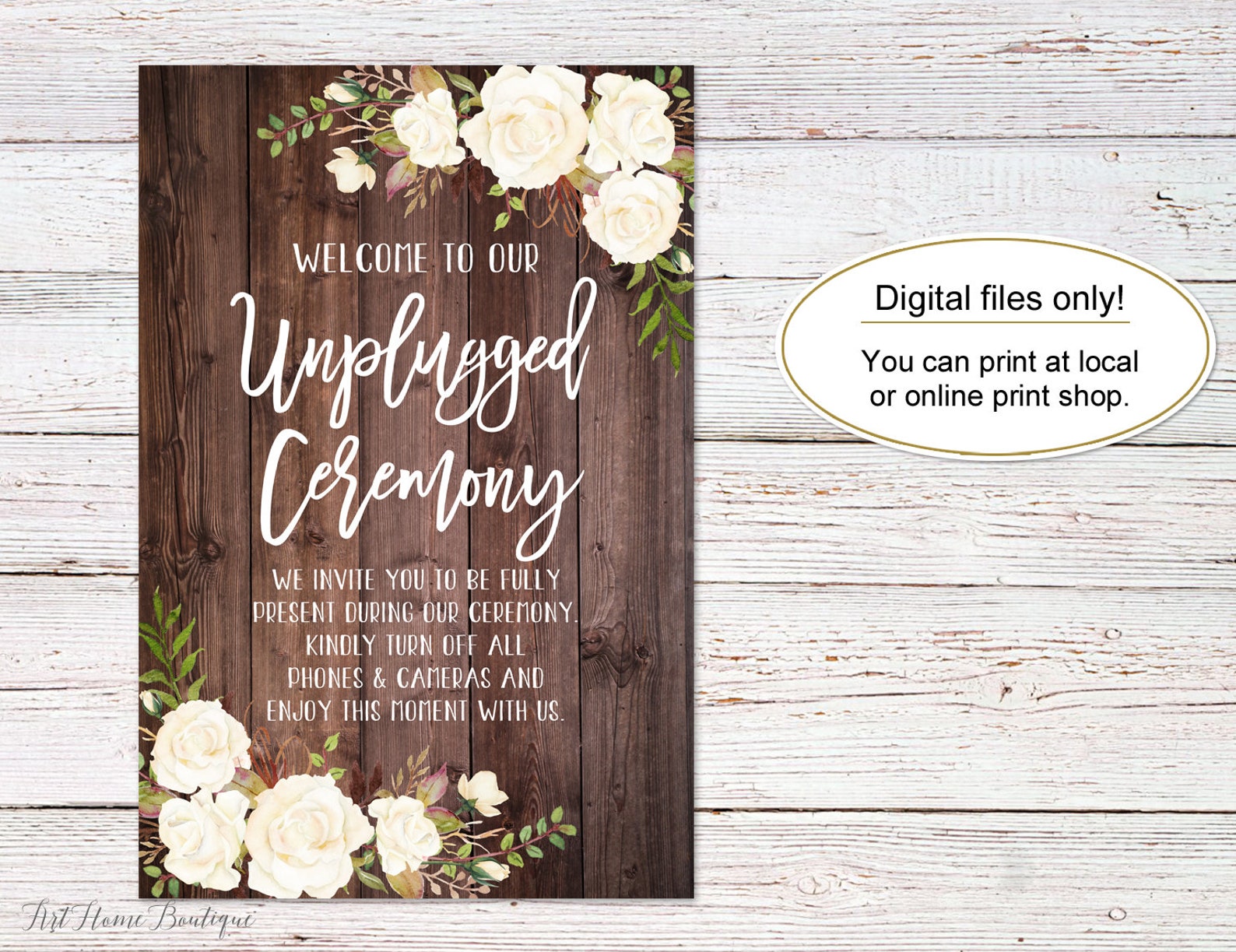 Unplugged Ceremony Sign Unplugged Wedding Sign Unplugged | Etsy