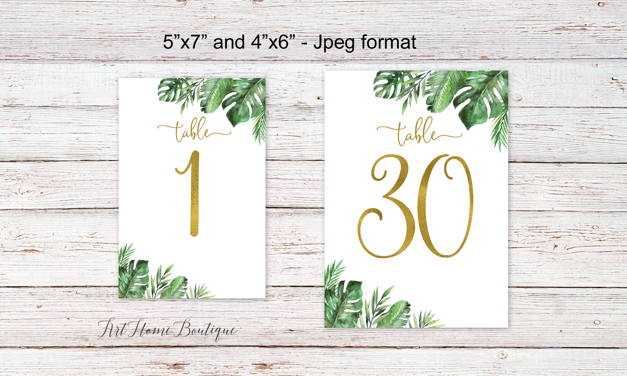 Tropical Table Numbers, Monstera Wedding Table Numbers, Palm Table ...