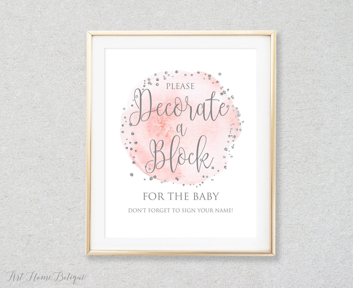 Decorate a Block Sign Decorate a Block for the Baby Sign - Etsy