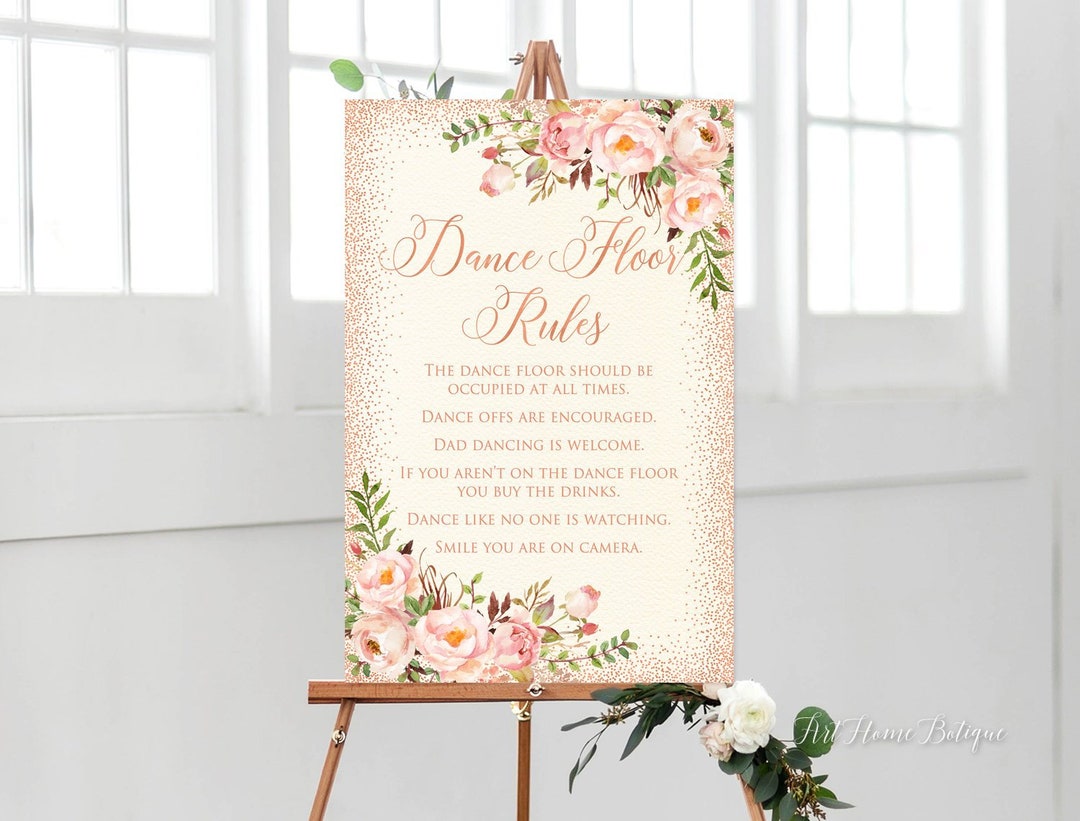 Dance Floor Rules Sign, Dance Floor Party Sign, Dance Wedding Sign ...