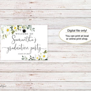Daisy Graduation Party Welcome Sign, Grad Party Sign, Daisies ...