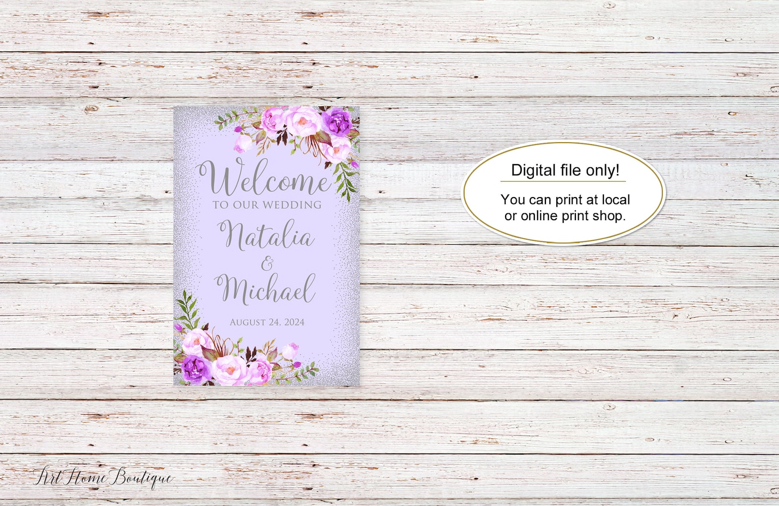 Lavender Welcome Wedding Sign Welcome to Our Wedding Sign - Etsy