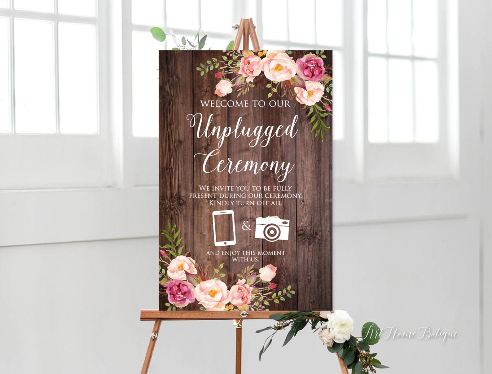 Unplugged Ceremony Sign Rustic Unplugged Wedding Sign - Etsy
