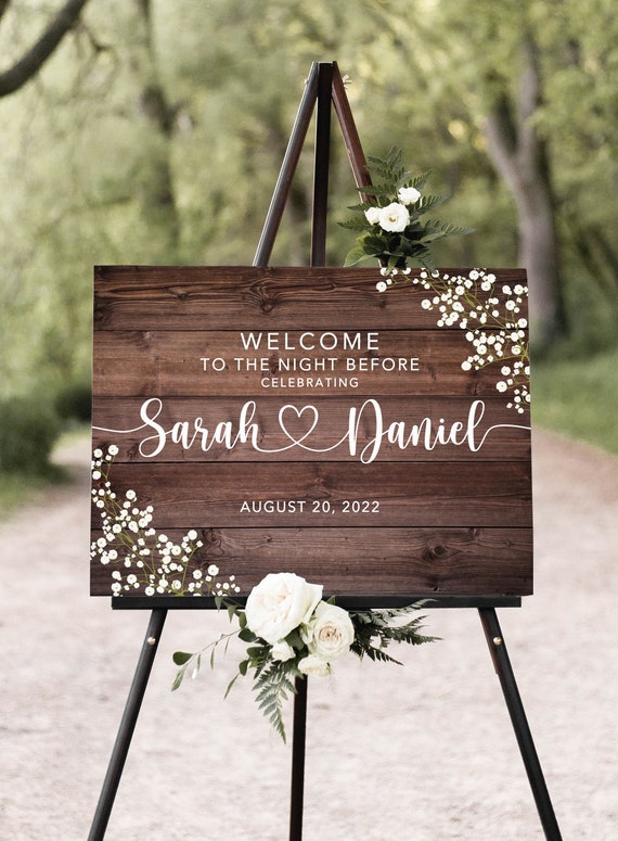 Rustic Welcome to the Night Before Sign Gypsophila Rehearsal - Etsy