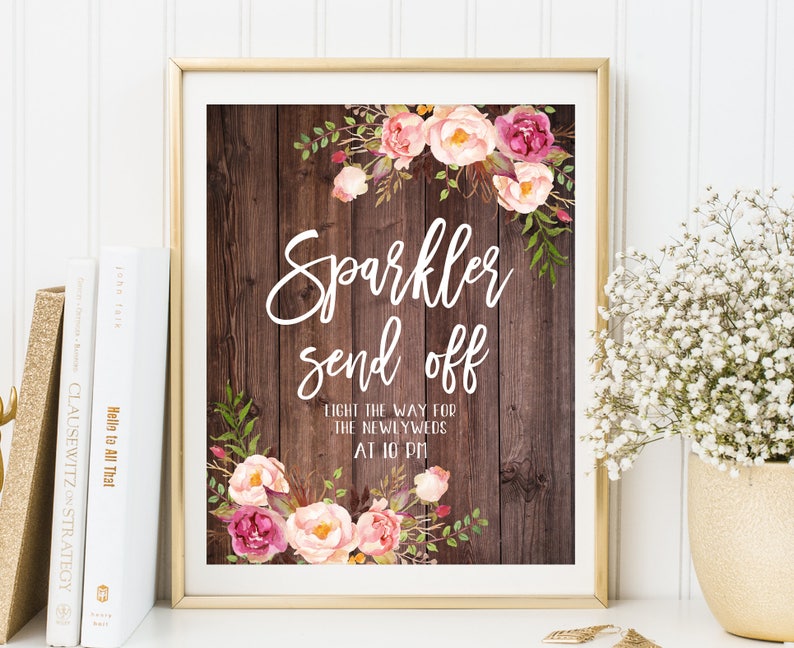 Sparkler Send Off Sign Rustic Sparkler Send Off Wedding Sign | Etsy