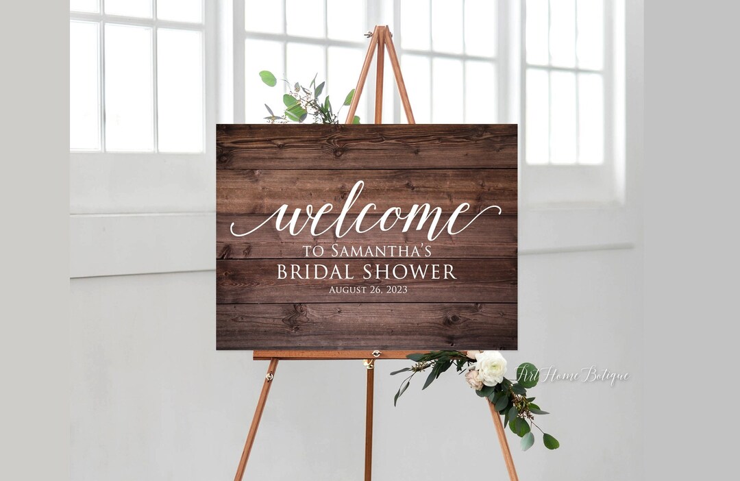 Rustic Bridal Shower Welcome Sign, Rustic Welcome Sign, Landscape Sign ...