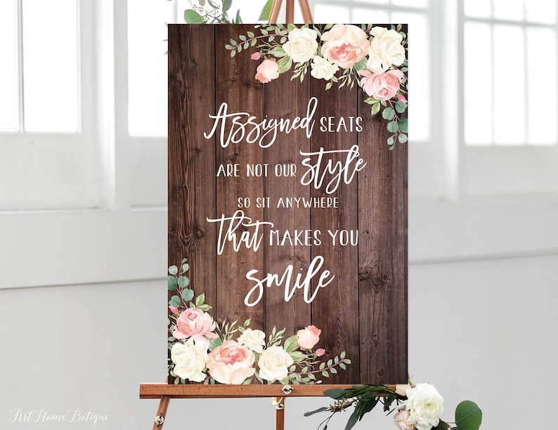Assigned Seats Sign Assigned Seats Are Not Our Style so Sit - Etsy