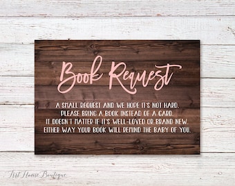 Bring a Book Card Insert Printable DIY DOWNLOAD - Etsy