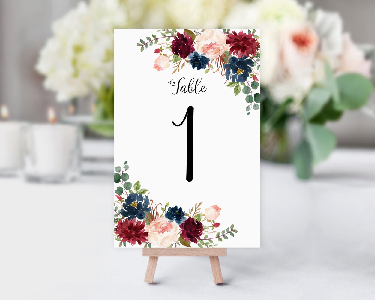Wedding Table Numbers Floral Table Numbers Birthday Table - Etsy