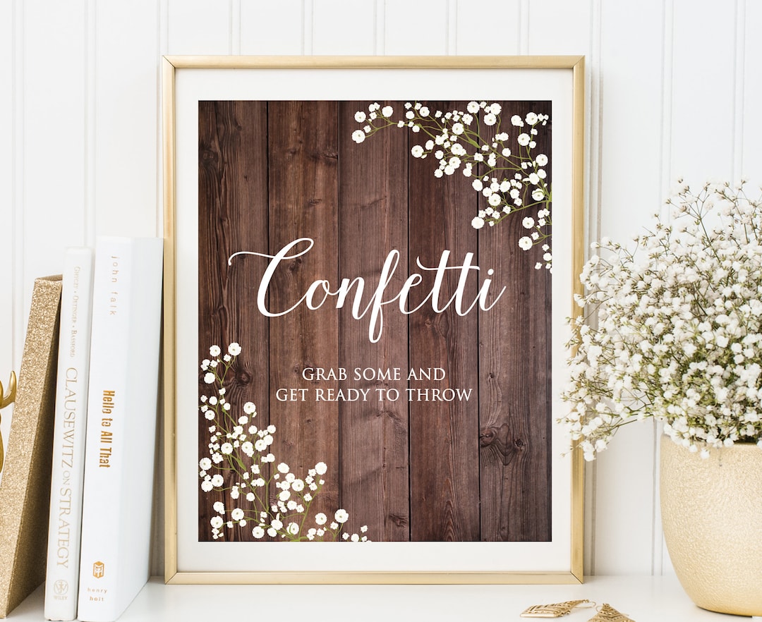 Rustic Confetti Sign, Confetti Send off Sign Wedding Sign, Confetti ...
