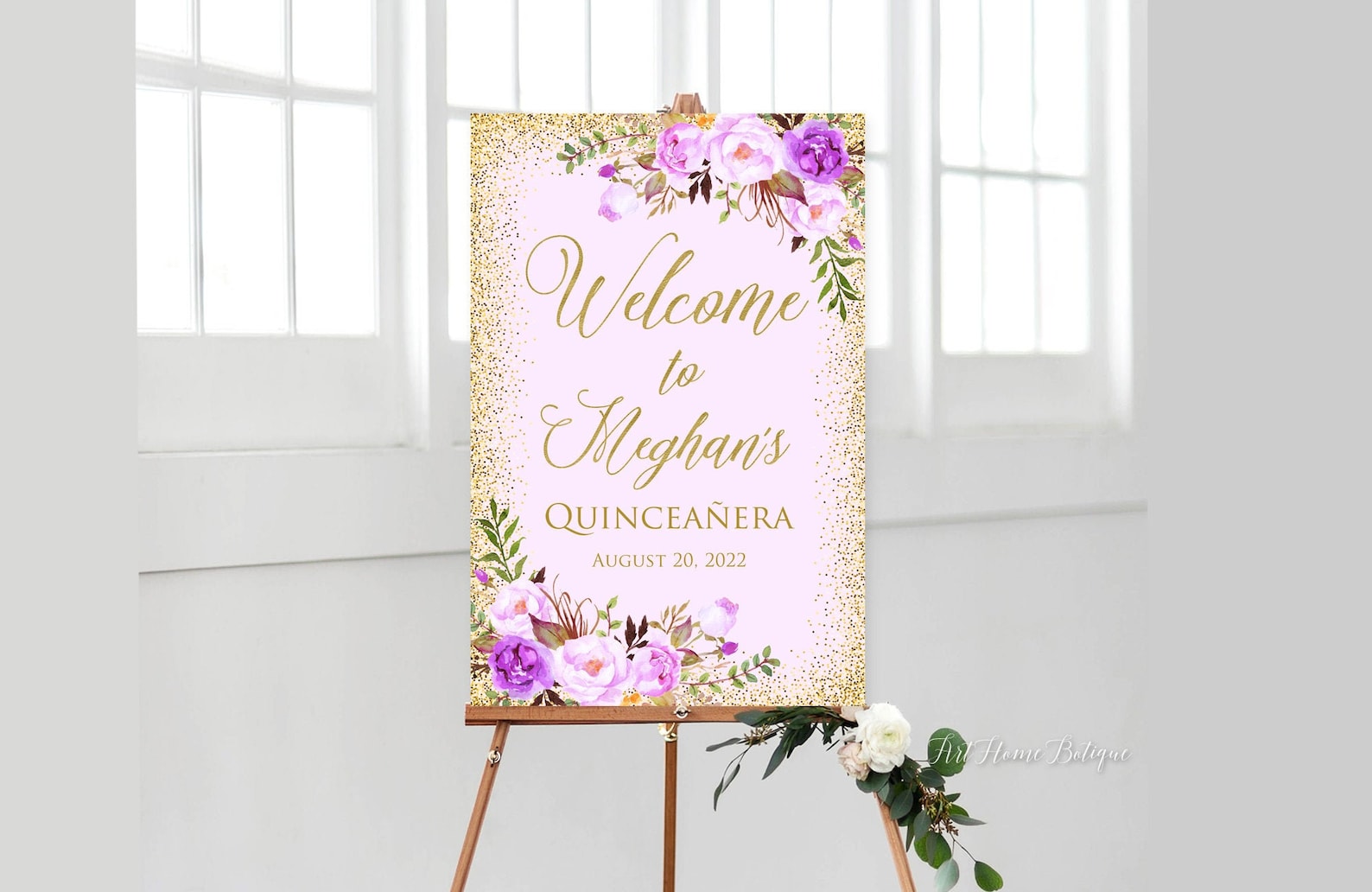 Quinceañera Welcome Sign Purple Quinceañera Sign Large - Etsy