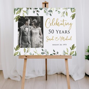 Celebrating 50 Years, 50th Anniversary Welcome Sign, Photo Wedding ...