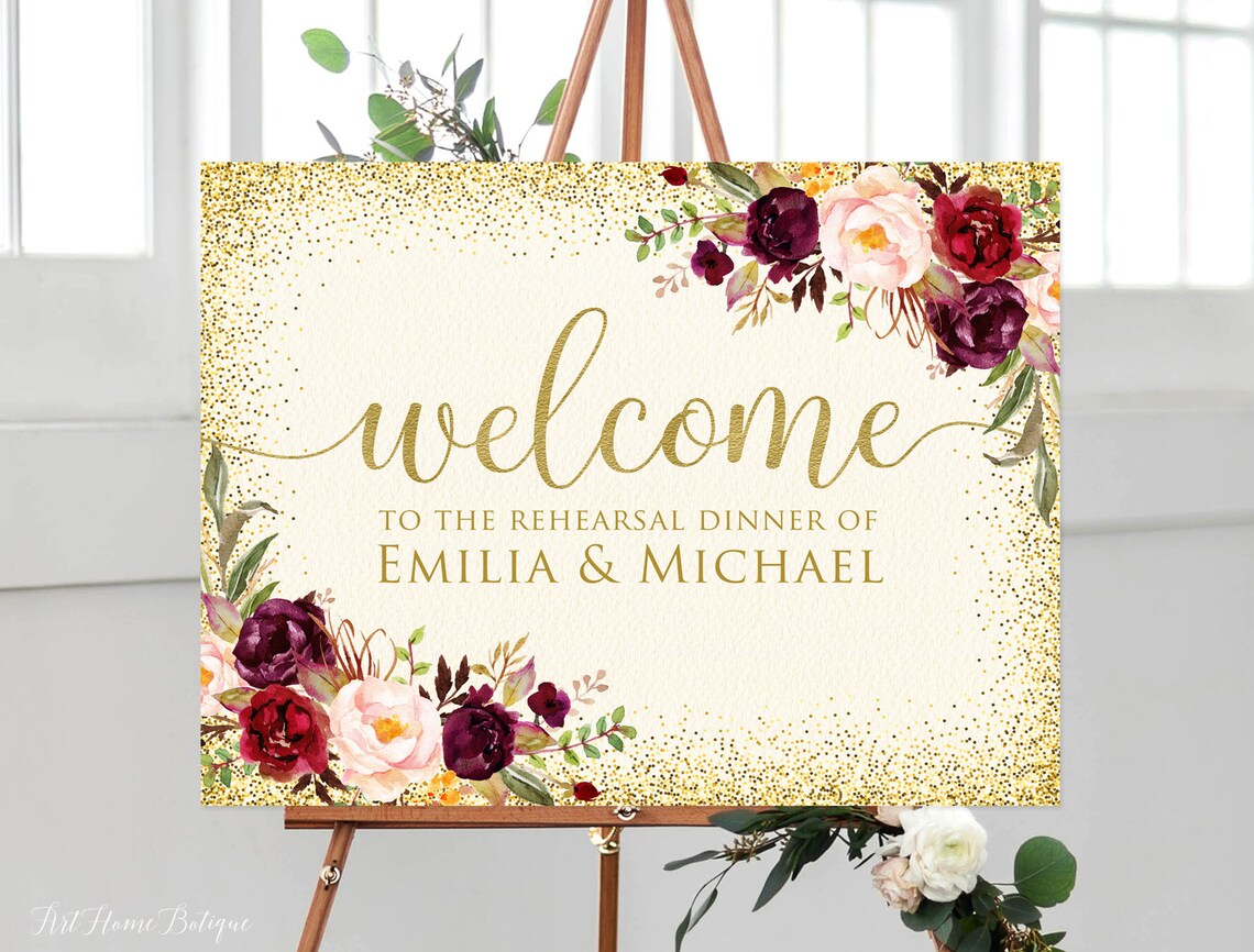 Rehearsal Dinner Welcome Sign Ivory Rehearsal Dinner Sign - Etsy
