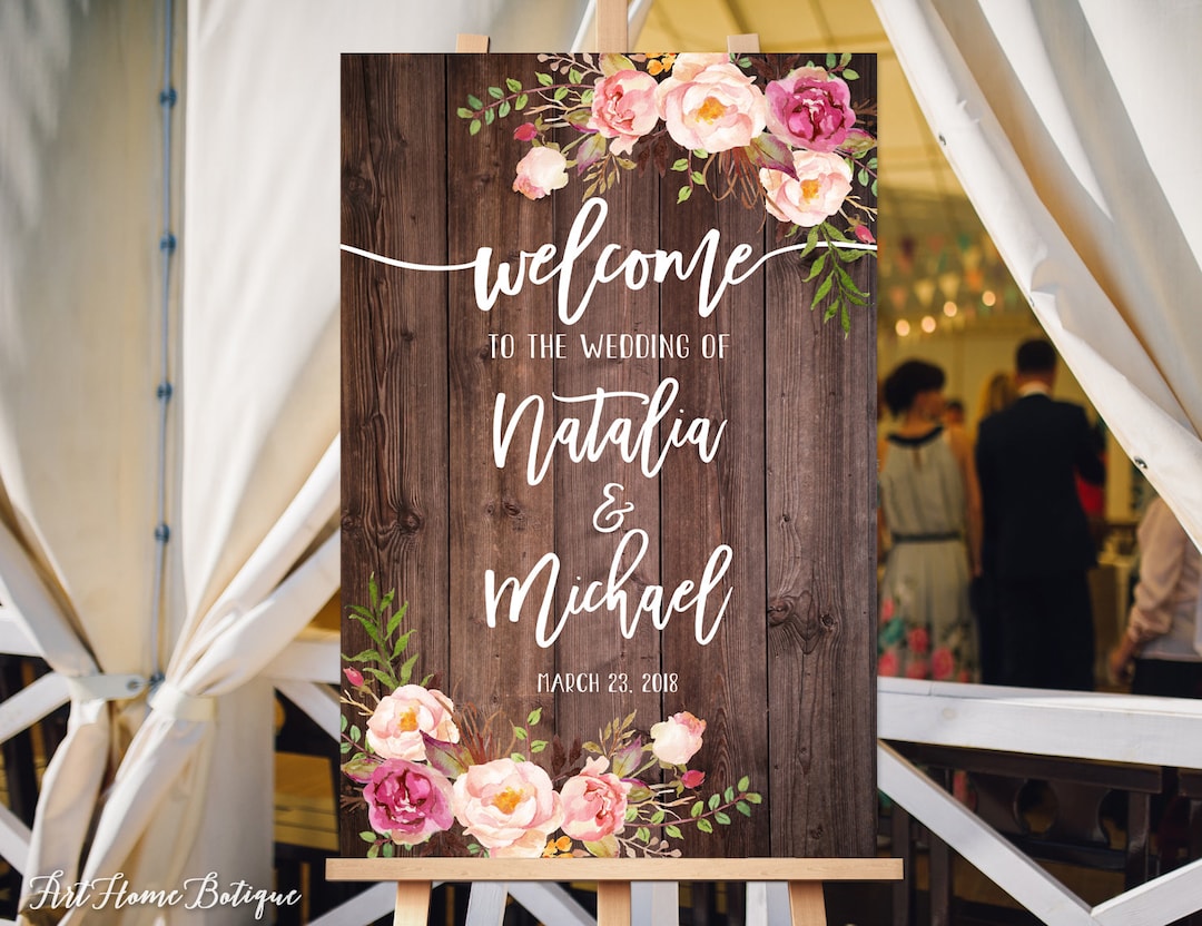 Wedding Welcome Sign, Rustic Welcome Wedding Sign, Welcome to Our ...