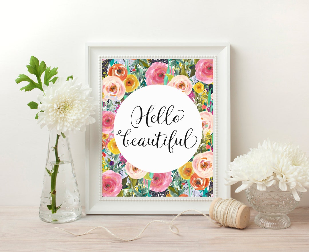 Hello Beautiful Print Hello Beautiful Zitat Schöner - Etsy.de