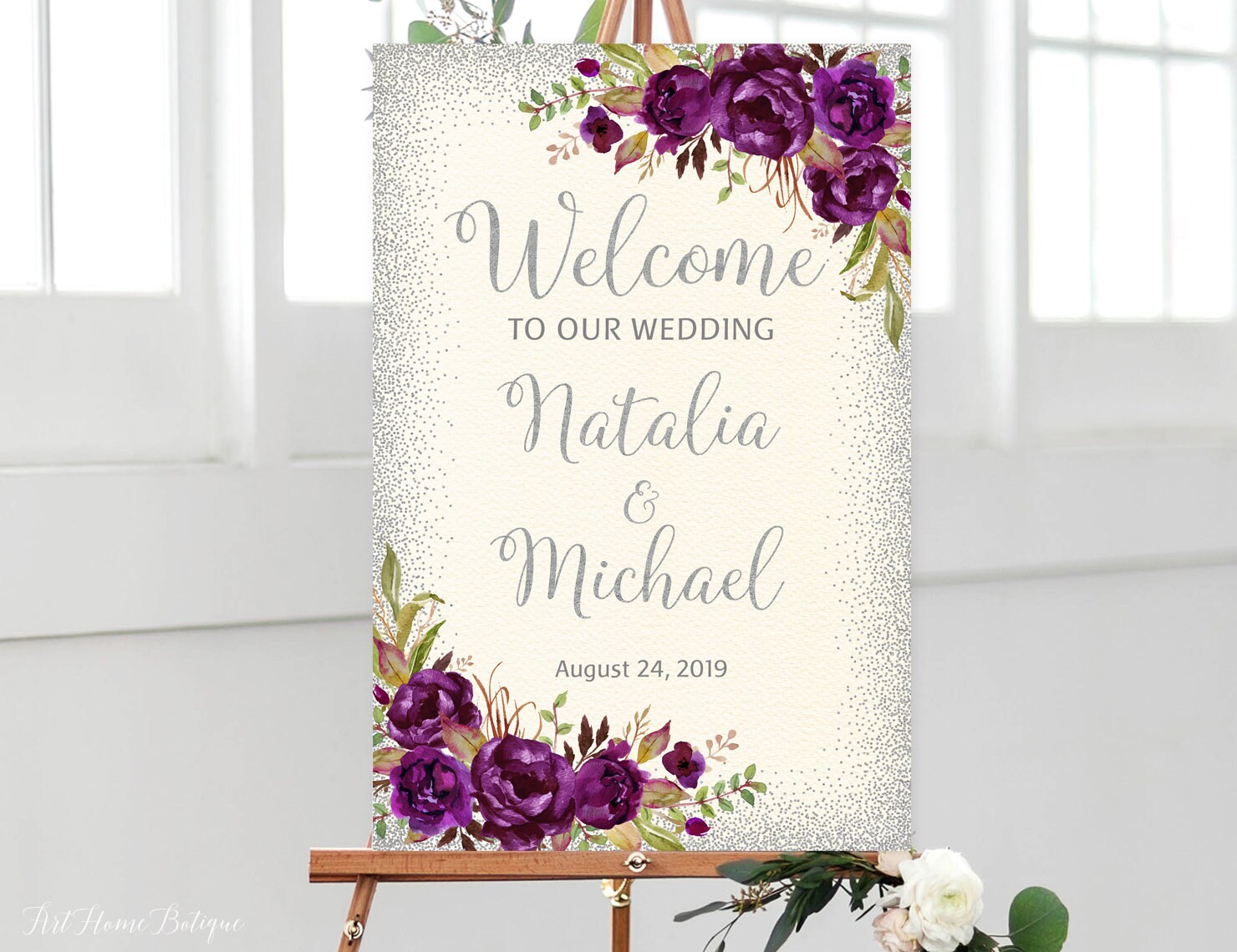 Welcome Wedding Sign Ivory Welcome to Our Wedding Sign Large | Etsy