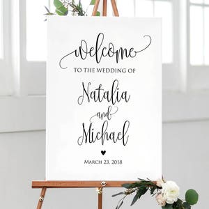 Welcome Wedding Sign, Large Welcome Sign, Welcome to Our Wedding Sign ...
