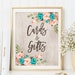 Rustic Cards and Gifts Sign, Gift Table Sign, Floral Printable Sign ...