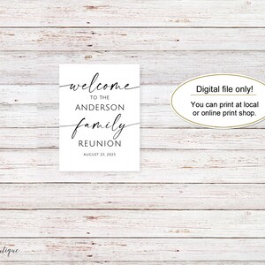 Family Reunion Welcome Poster, Modern Welcome Sign, Reunion Welcome ...