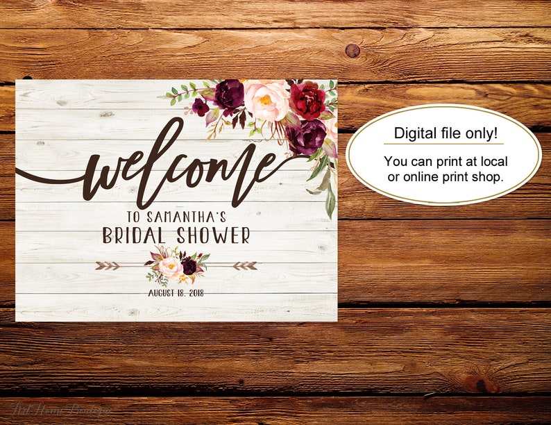 Rustic Welcome Bridal Shower Sign Bridal Shower Welcome Sign | Etsy