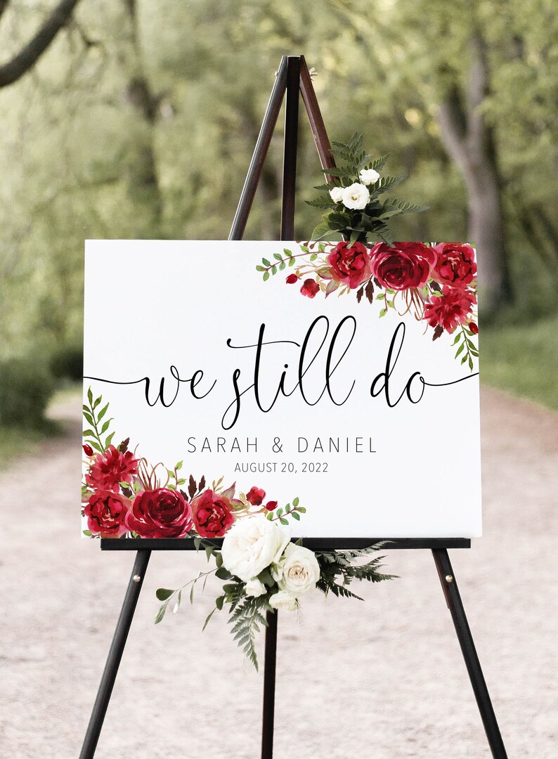 We Still Do Sign Red Welcome Sign Red Anniversary Wedding - Etsy