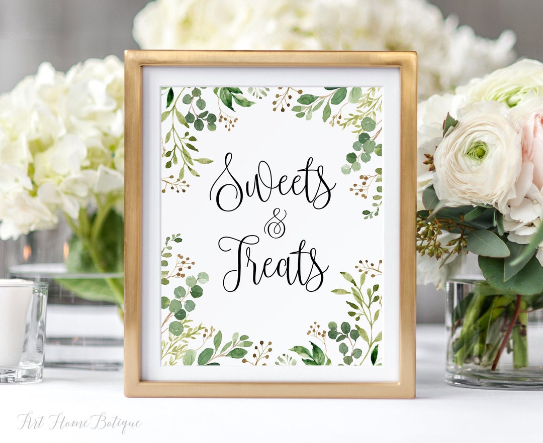 Sweets and Treats Sign, Garden Dessert Table Sign, Favors Sign ...