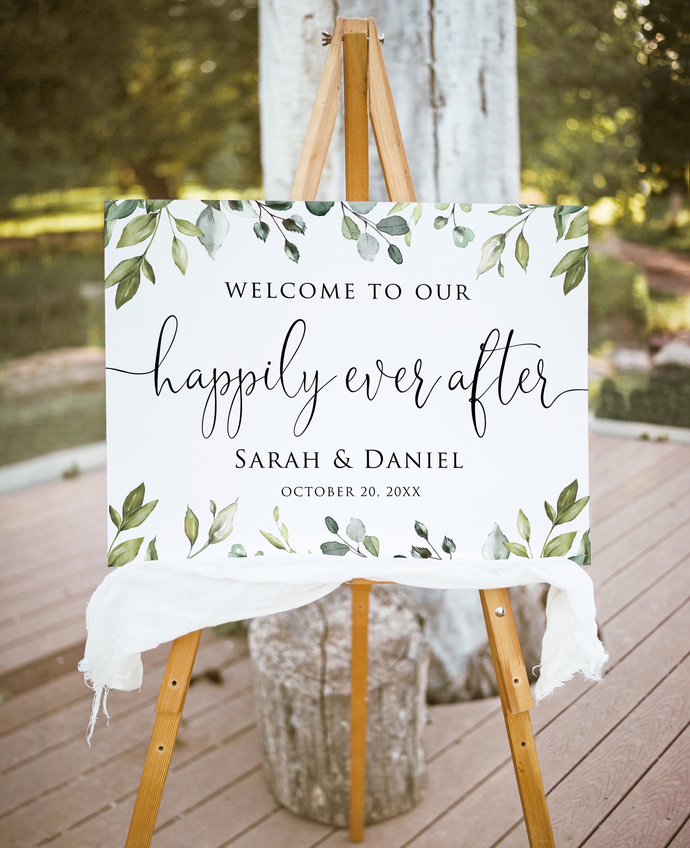 Printed or Digital Happily Ever After Welcome Sign, Post Wedding Poster ...