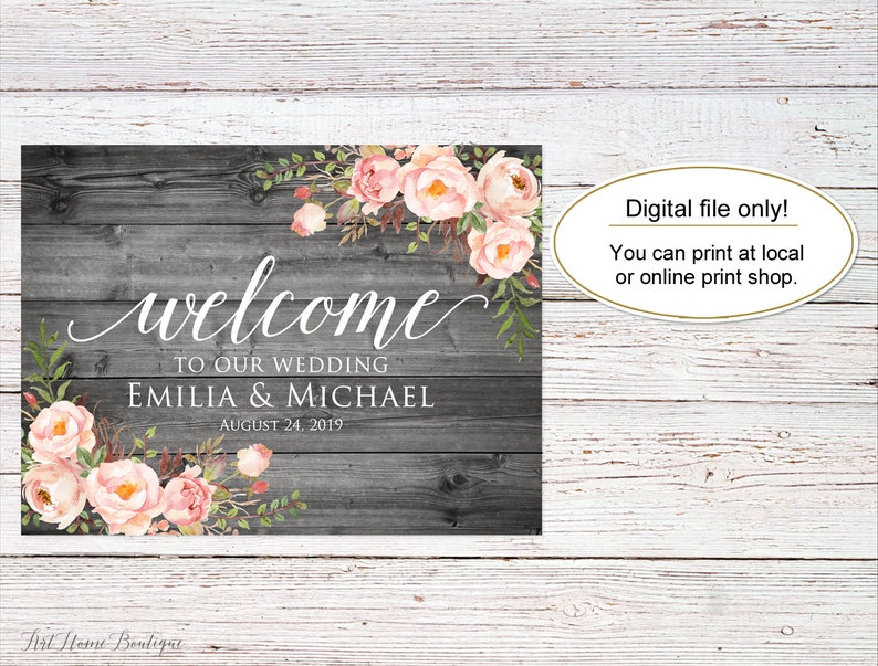 Rustic Gray Wedding Welcome Sign Welcome to Our Wedding Sign - Etsy