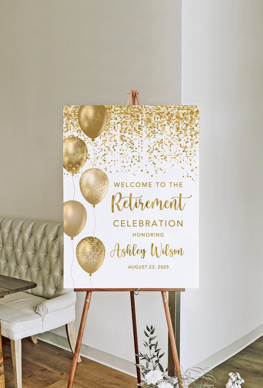 Retirement Welcome Sign, Balloons Retirement Celebration Welcome Sign ...