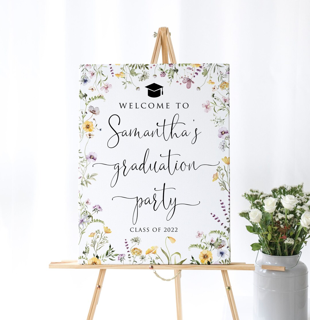 Wildflower Graduation Party Welcome Sign, Wildflower Welcome Sign ...