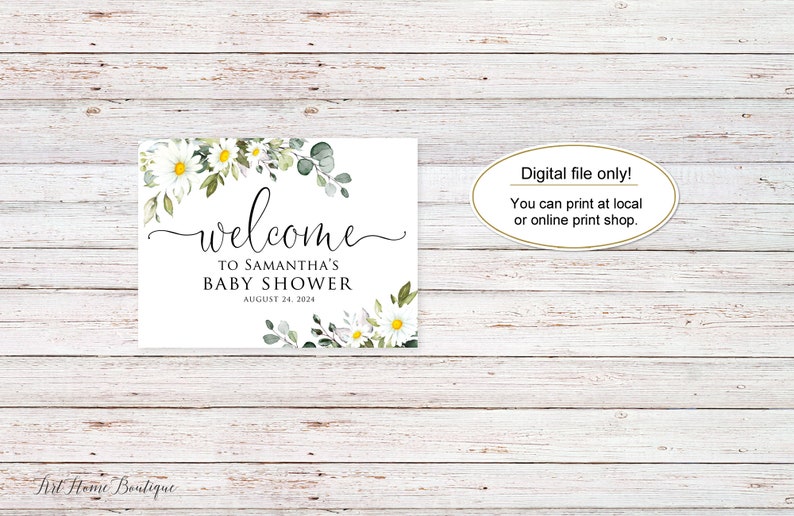 Daisy Baby Shower Welcome Sign Daisy Welcome Sign Greenery - Etsy