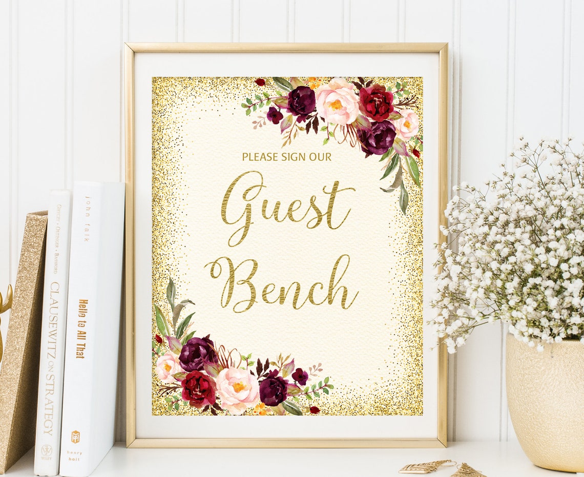 Guest Bench Sign Please Sign Our Guest Bench Wedding Guest - Etsy