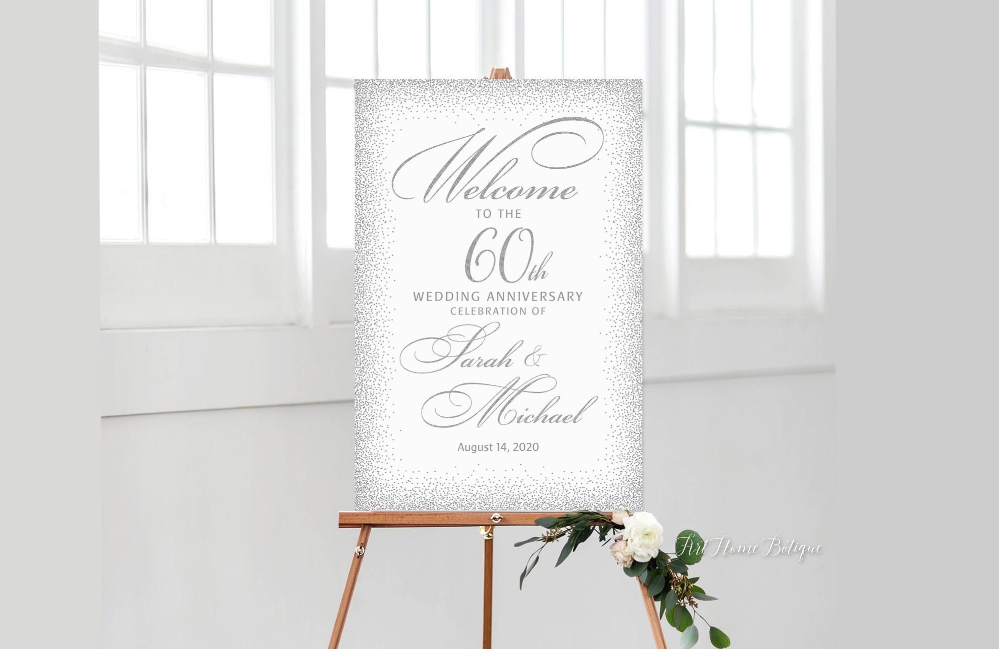 60th Anniversary Welcome Sign 60th Anniversary Decoration - Etsy