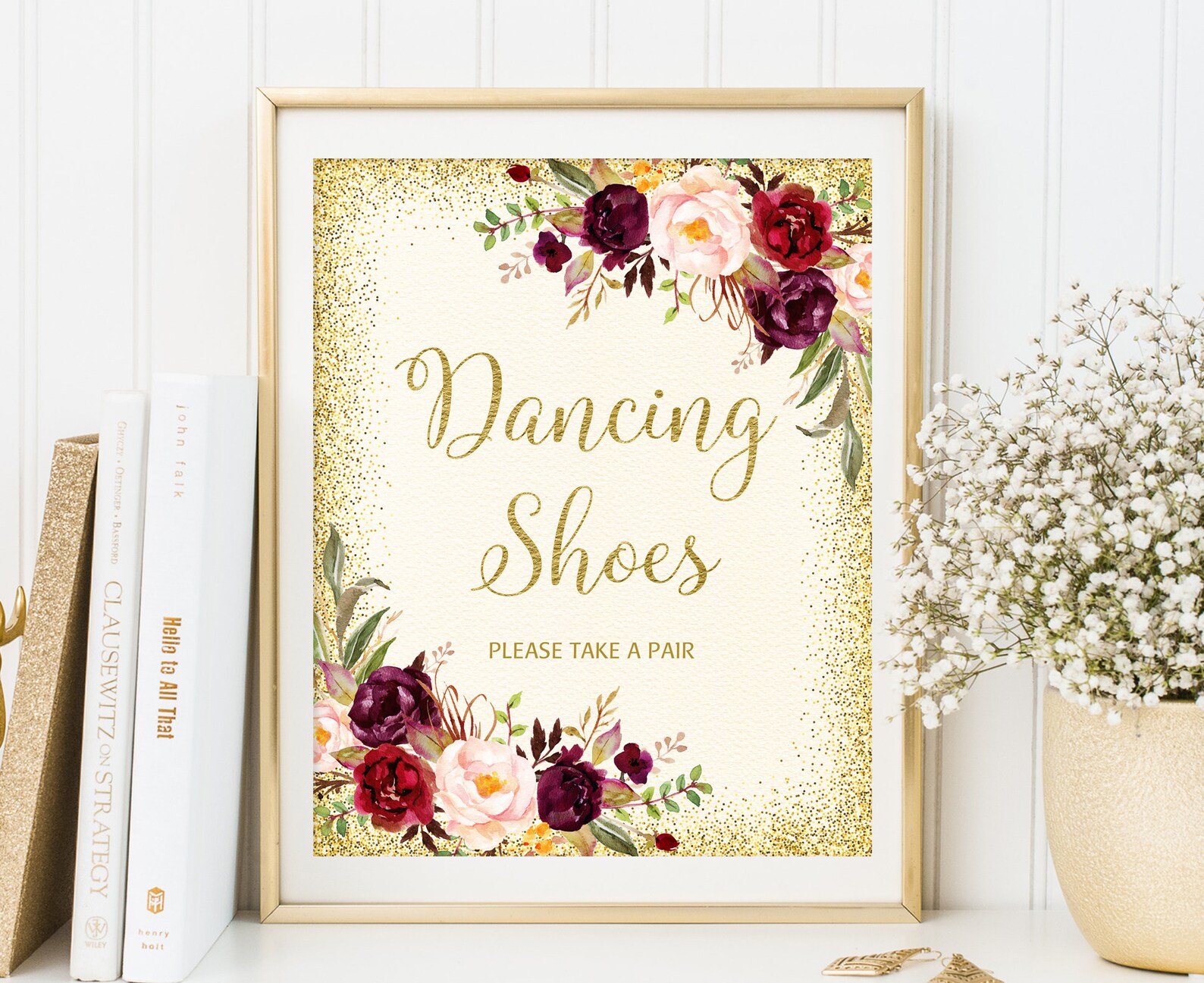 Dancing Shoes Sign, Dancing Feet Sign, Wedding Dance Floor Sign, Floral ...