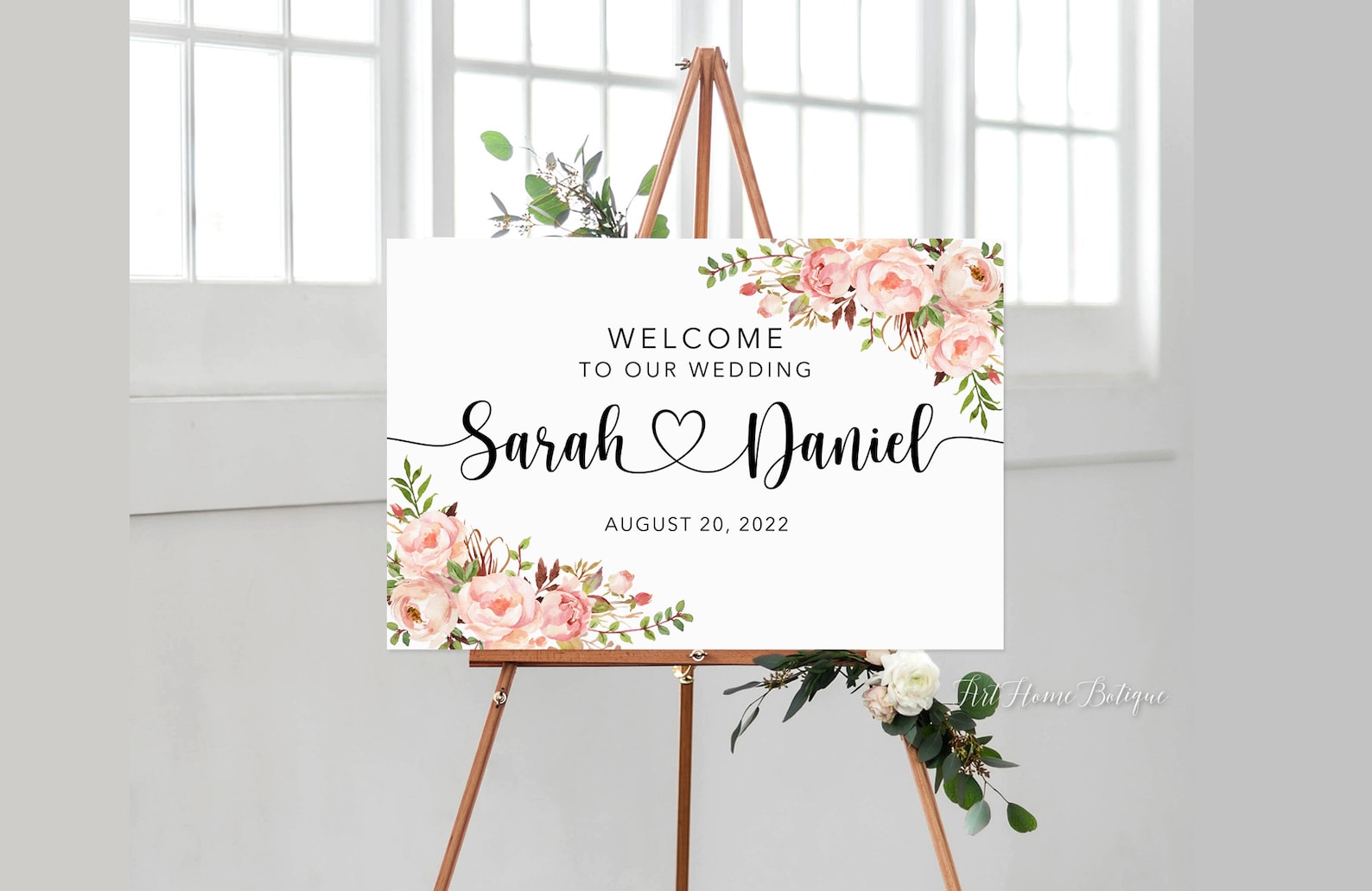 Blush Pink Wedding Welcome Sign, Welcome to Our Wedding Sign, Blush ...