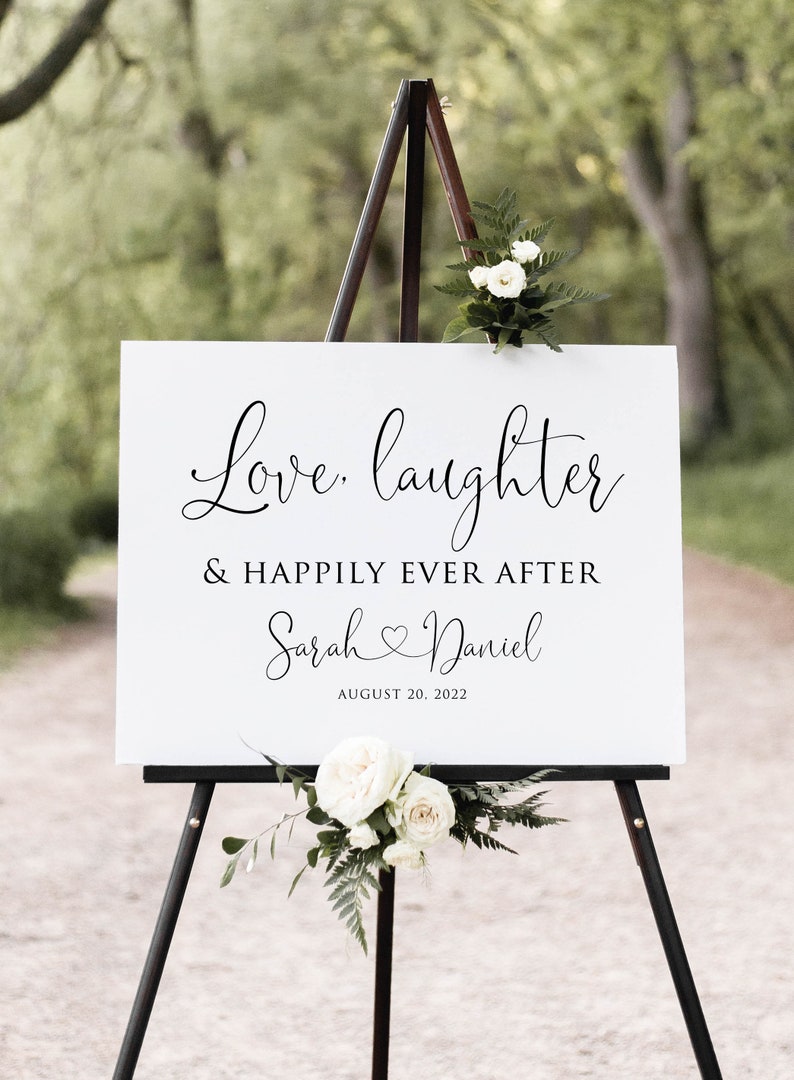Love Laughter & Happily Ever After Sign Modern Wedding Sign - Etsy