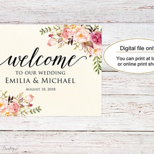 Ivory Welcome Wedding Sign Welcome to Our Wedding Sign - Etsy