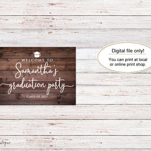 Rustic Graduation Party Welcome Sign, Country Graduation Welcome Sign ...