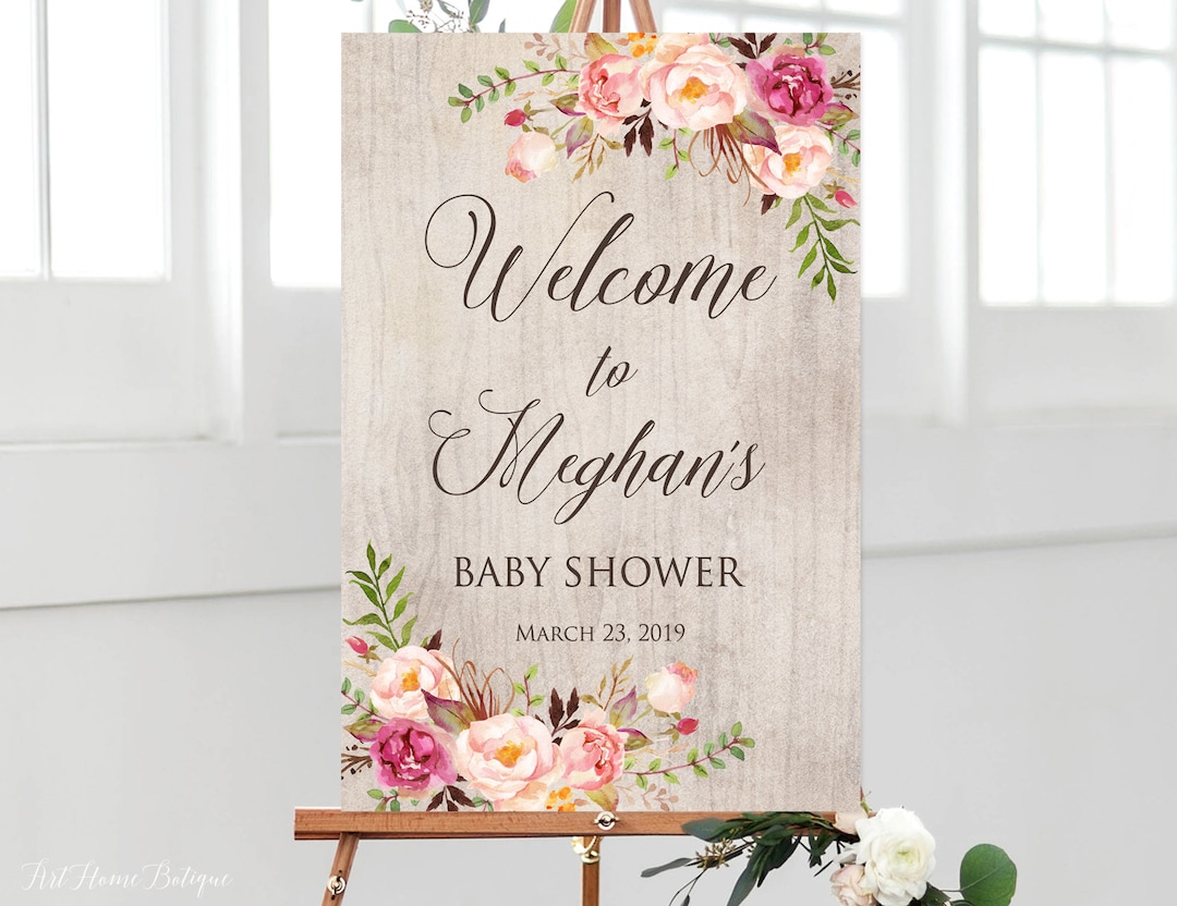 Rustic Welcome Baby Shower Sign, Baby Shower Welcome Sign, Rustic ...
