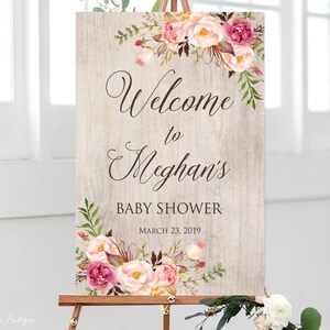 Rustic Welcome Baby Shower Sign, Baby Shower Welcome Sign, Rustic ...